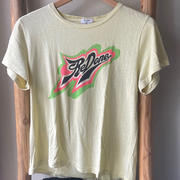 Re/Done | Tops | Redone Classic Vintage Tee Yellow Medium | Poshmark